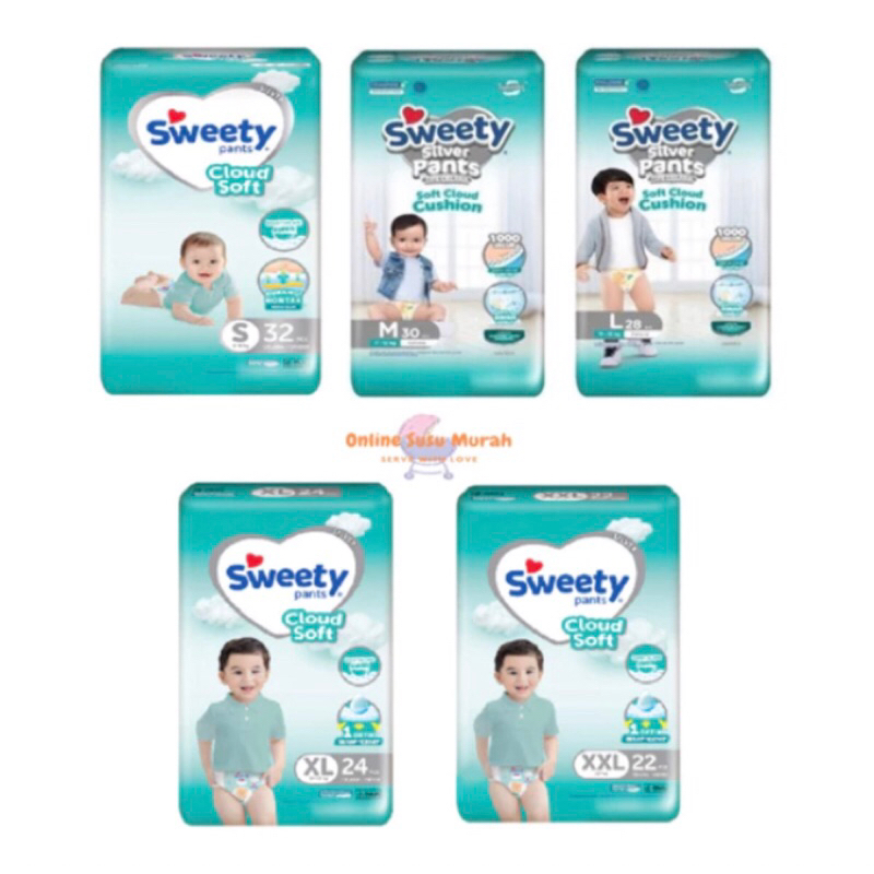 Jual Sweety Silver Pants Nb40/S32/M28/M60/L26/L40/XL44 Popok Bayi ...