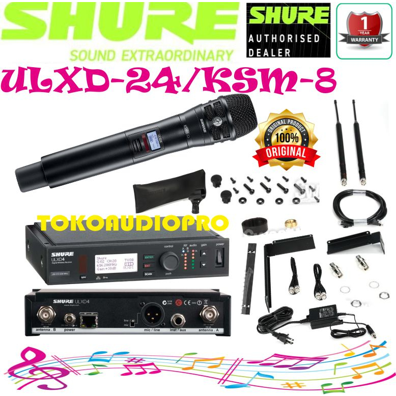 Jual Mic Wireless Shure ULXD24/KSM8 Digital Wireless Handheld Original ...