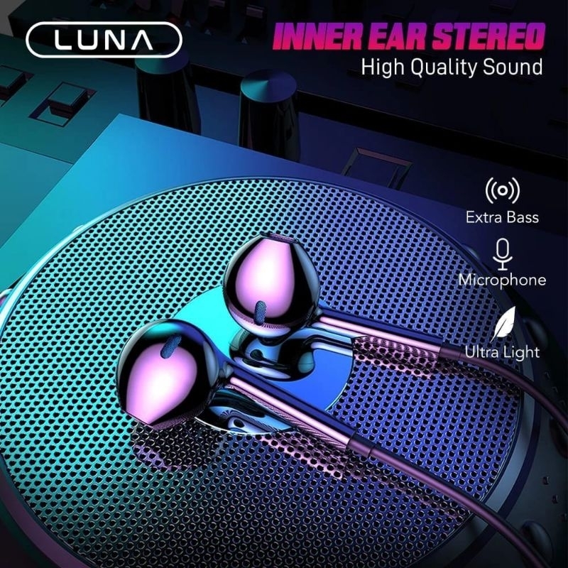 Jual Headset Wired LUNA Earphone High Sound Quality Garansi 1 Tahun EA ...