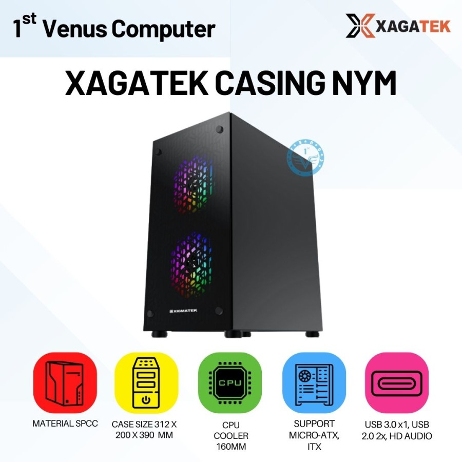 Jual CASING GAMING XAGATEK NYM / CASING PC GAMING M-ATX | Shopee Indonesia