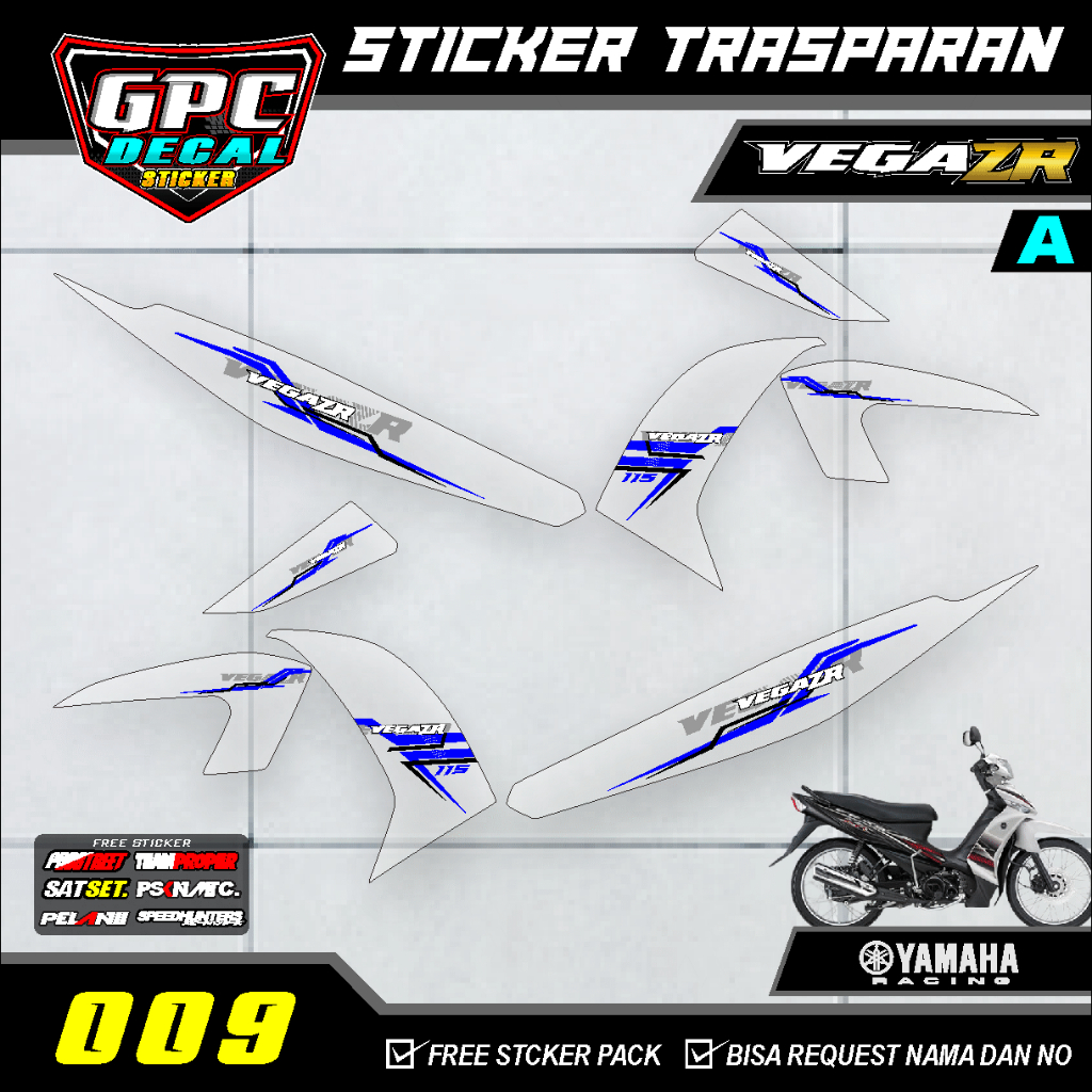 Jual STICKER STRIPING TRANSPARAN VEGA ZR DESAIN KEREN KUALITAS BAIK ...