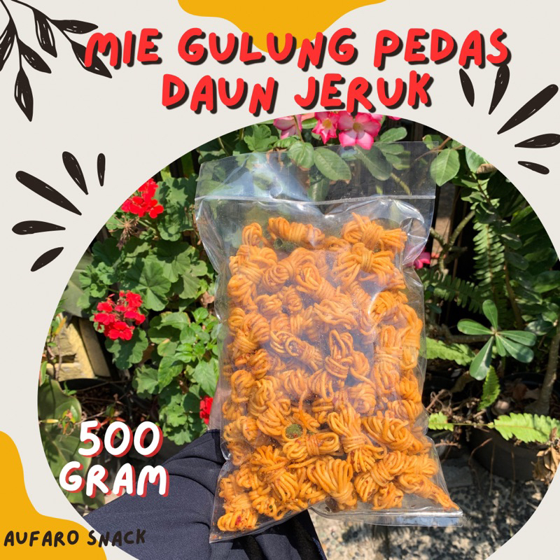 Jual MIE GULUNG PEDAS DAUN JERUK 500 GRAM MI CIKRUH AUFARO SNACK ...