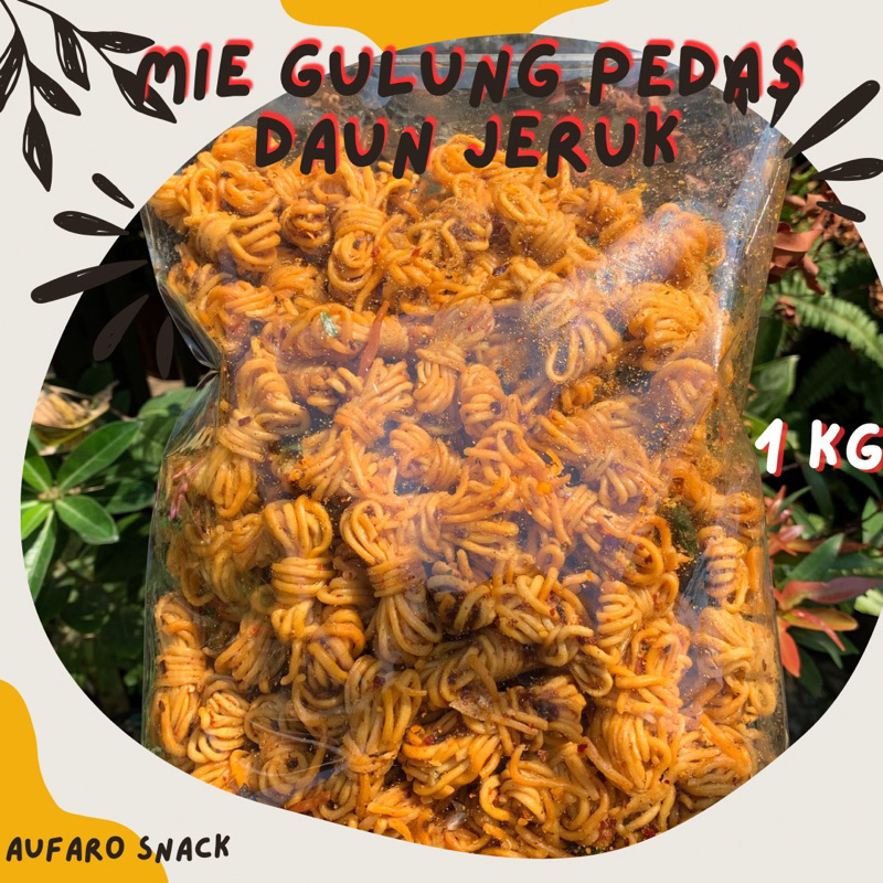 Jual MIE GULUNG PEDAS DAUN JERUK 1 KG MI CIKRUH AUFARO SNACK | Shopee ...