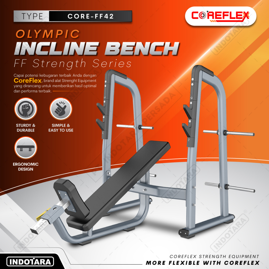 Jual Olympic Incline Bench CORE-FF42 Alat Fitness Coreflex | Shopee ...