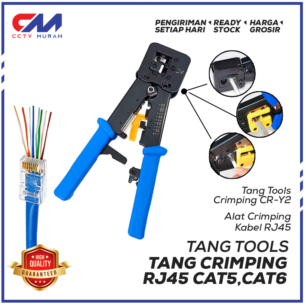 Jual Tang Crimping RJ45 Cat5,Cat6 | Crimping CR-Y2 Kabel RJ45 | Shopee ...