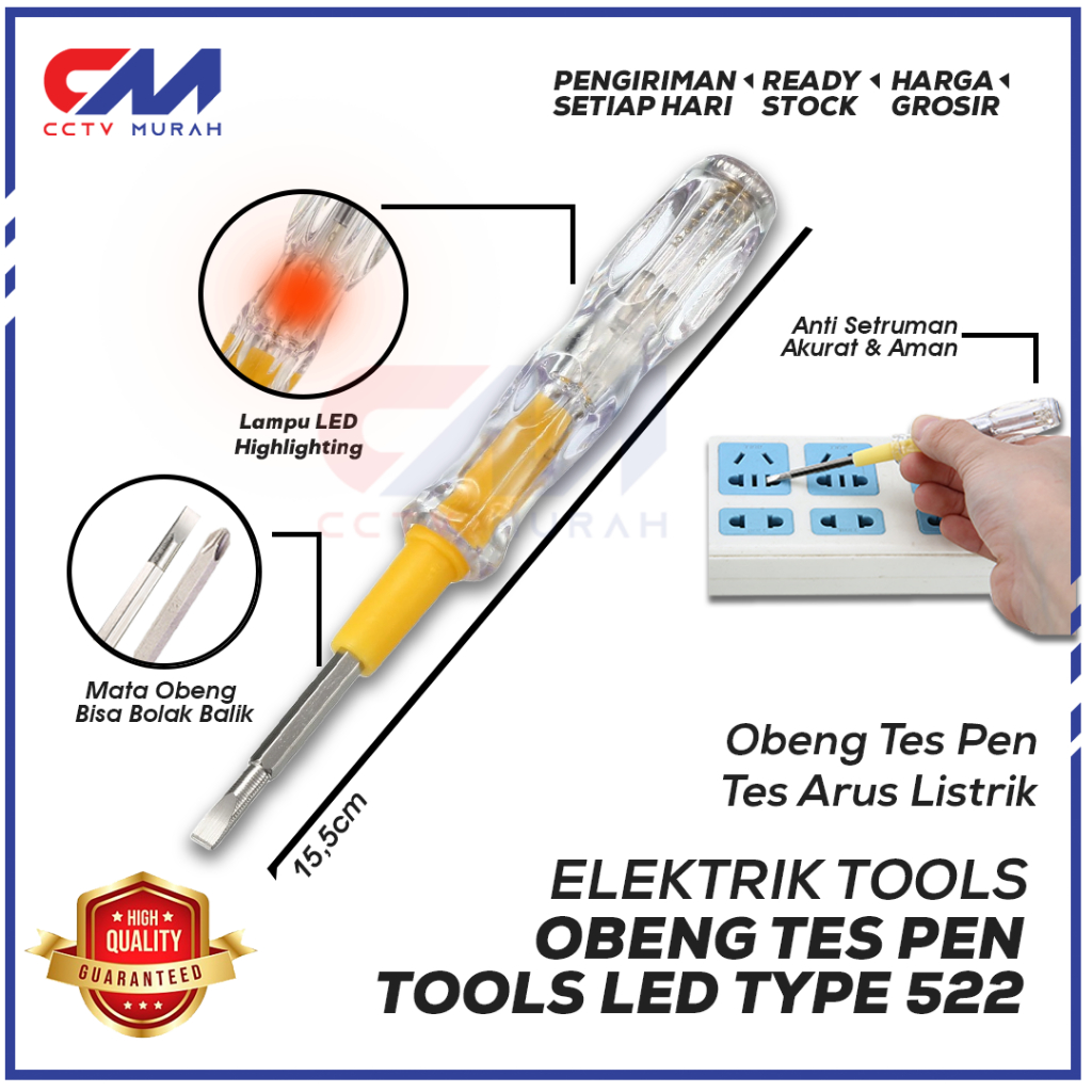Jual Obeng Tes Pen, Mata Obeng Bolak Balik, Lampu LED Tes Pen | Shopee ...