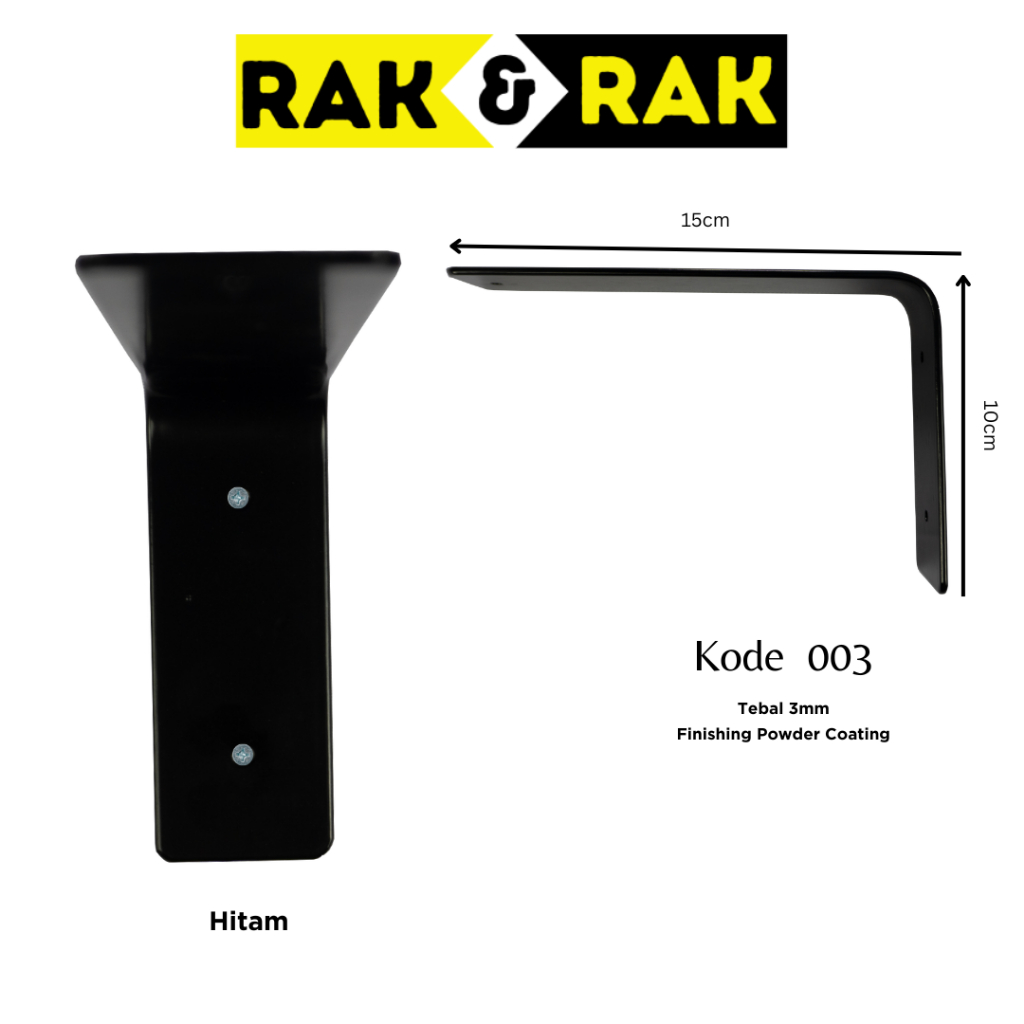 Jual Plat Besi Siku Rak Dinding 3 ukuran Tebal Anti Karat/ Plat L besi ...