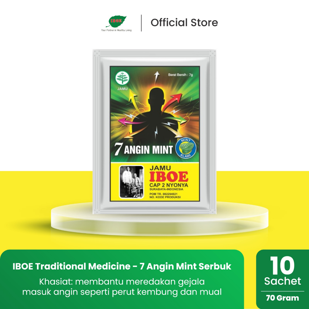 Jual Jamu IBOE- 1 Pack 7 Angin Mint @ 10 Sachet | Shopee Indonesia