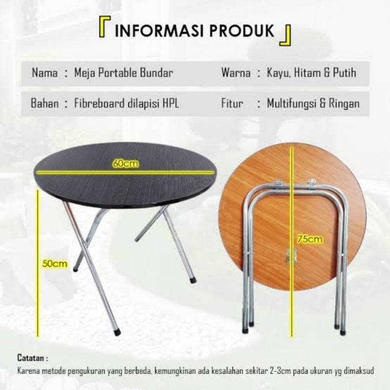Jual YN545 Meja Bulat Lipat | Shopee Indonesia