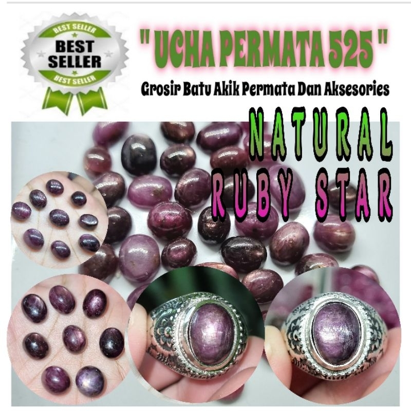 Jual cincin batu akik permata ruby star asli natural 7-10mm | Shopee Indonesia