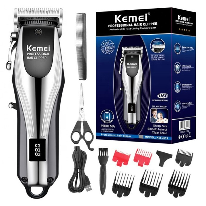 Jual Alat Cukur Rambut KEMEI KM 2619 Professional Hair Cliper Display LCD | Shopee Indonesia
