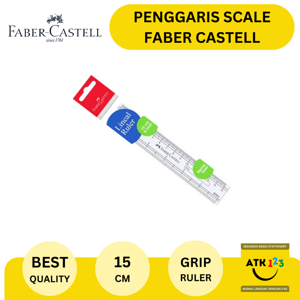 Jual Faber-Castell Penggaris Plastik 15cm Plastic Ruler Measure Tools ...
