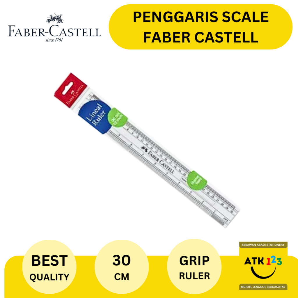 Jual FABER-CASTELL Penggaris Plastik 30cm Plastic Ruler Measure Tools ...