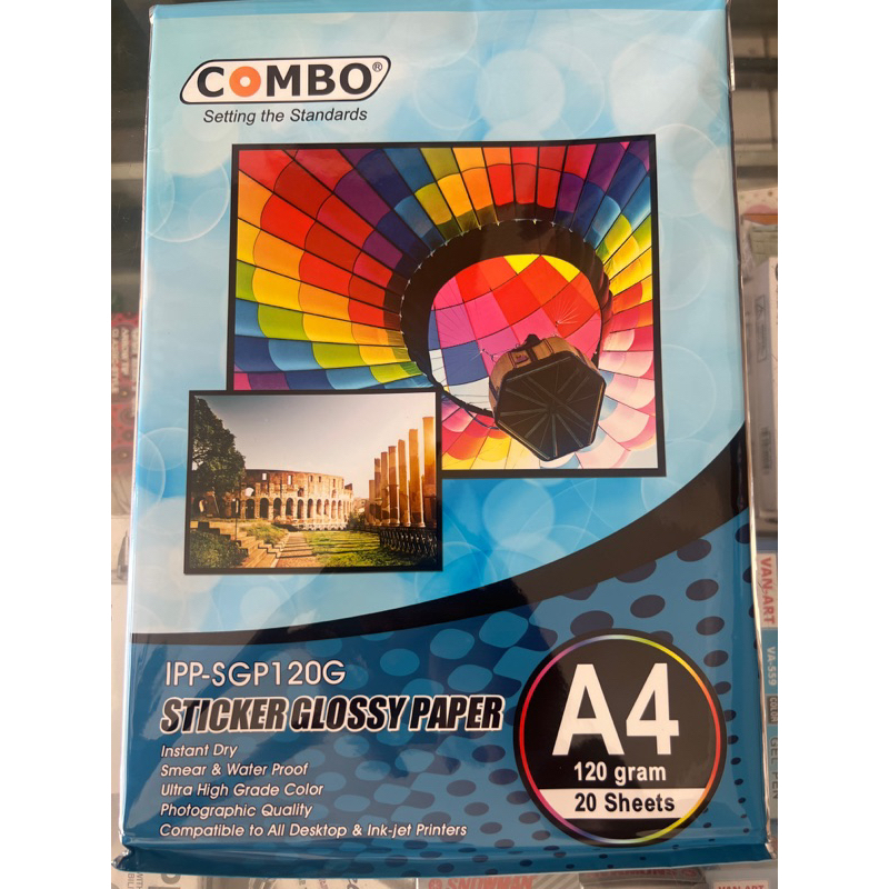 Jual [20 SHEETS] STICKER GLOSSY PAPER UKURAN A4 120 GRAM , STIKER FOTO ...