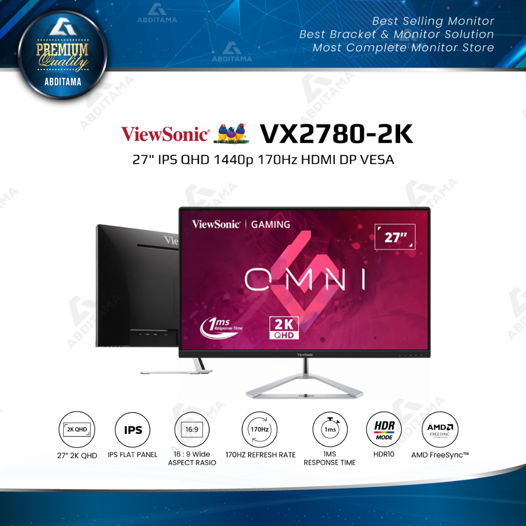 Jual Monitor LED Viewsonic VX2780-2K 27" IPS QHD 1440p 170Hz HDMI DP ...