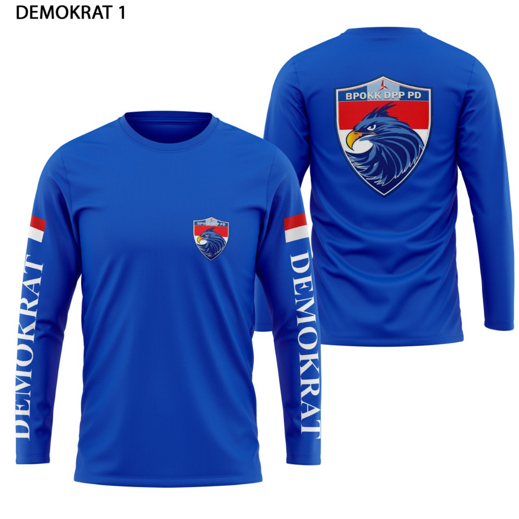Jual partai demokrat baju kaos partai demokrat terbaru lengan panjang ...