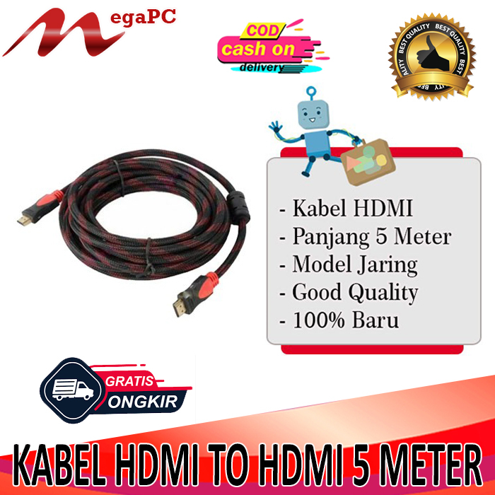 Jual Kabel HDMI To HDMI 5 Meter Jaring | Shopee Indonesia