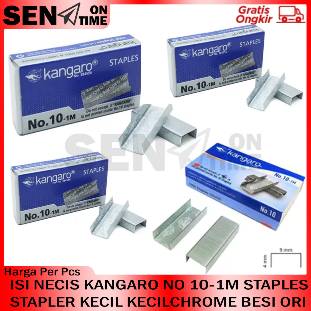 Jual ISI NECIS KANGARO NO 10-1M ISIAN STAPLES HEKTER STAPLER STEPLES ...