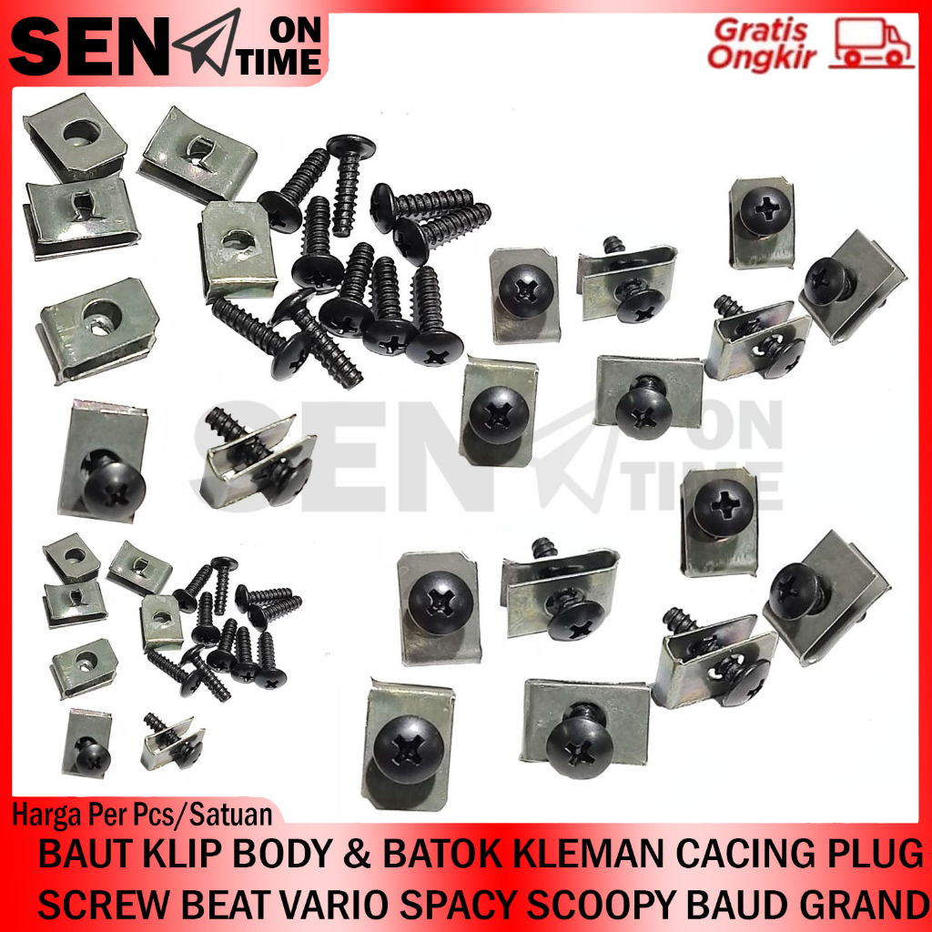 Jual BAUT KLIP BODY & BATOK KLEMAN CACING PLUG SCREW BEAT VARIO SPACY ...