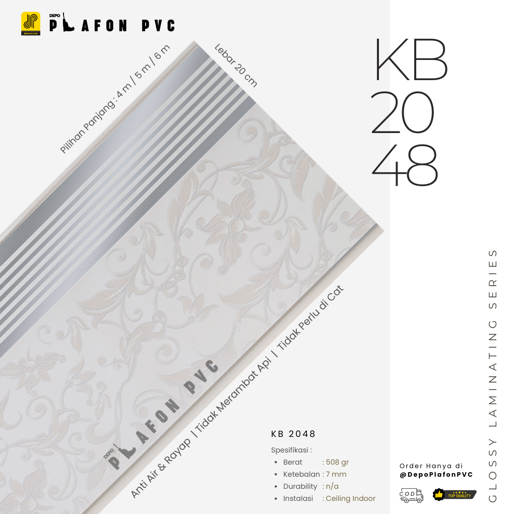 Jual Plafon PVC Glossy Laminating Series KB 2048 | Shopee Indonesia
