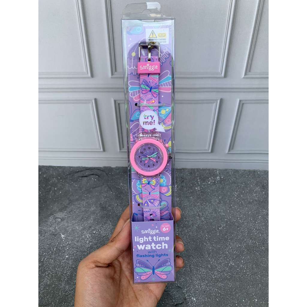 Jual SMIGGLE WATCH FLASHING LIGHT FLUTTER BUTTERFLY LILAC - JAM TANGAN ...