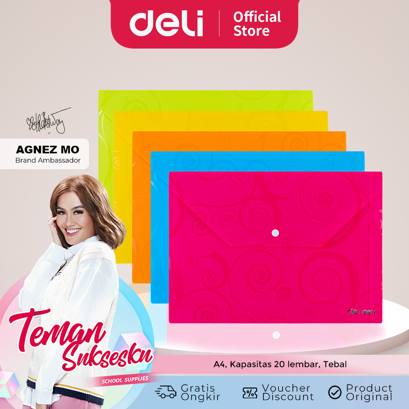 Jual Deli Map Folder / File Map A4 Kapasitas 20 Lembar E39640 | Shopee ...