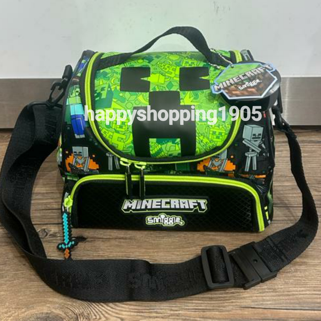 Jual Smiggle Minecraft Double Decker Lunchbox With Strap, smiggle mine ...