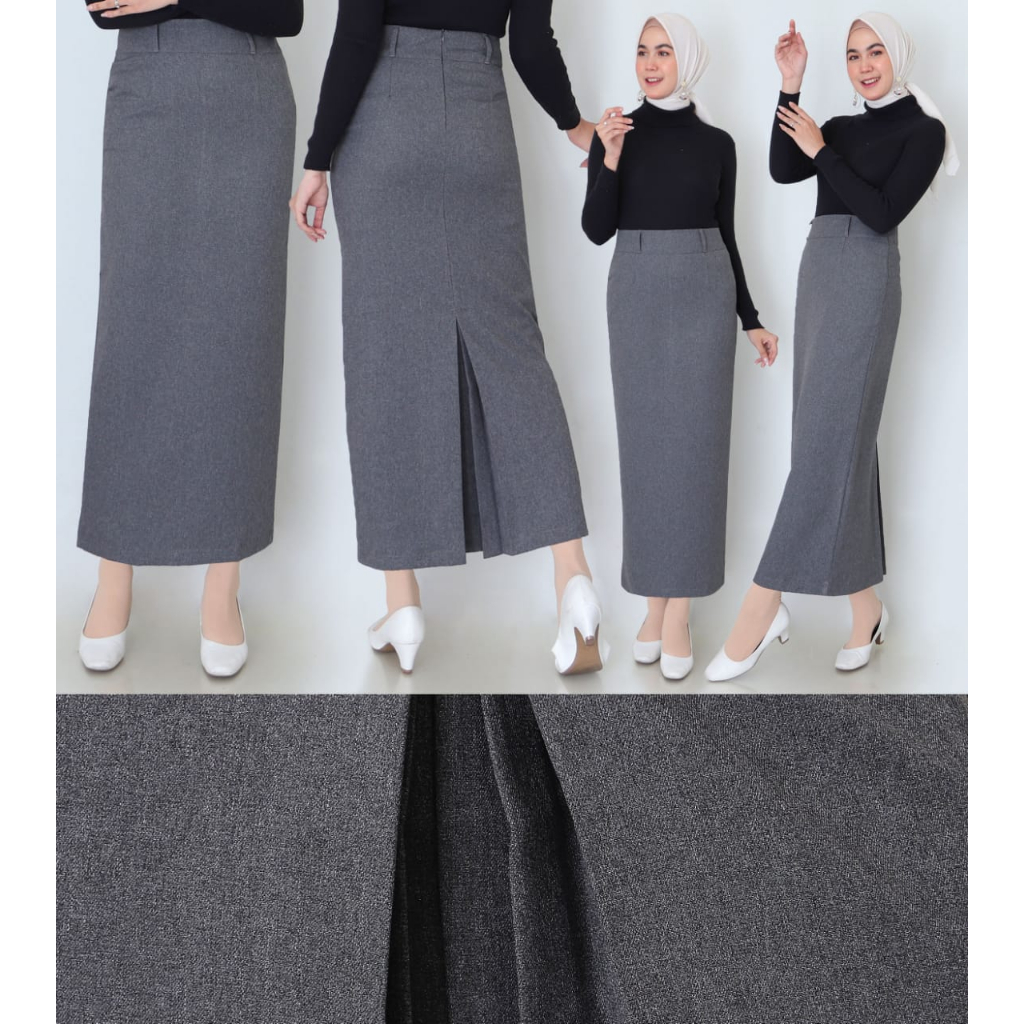 Jual Rok Kerja Wanita Rempel Belakang | Shopee Indonesia