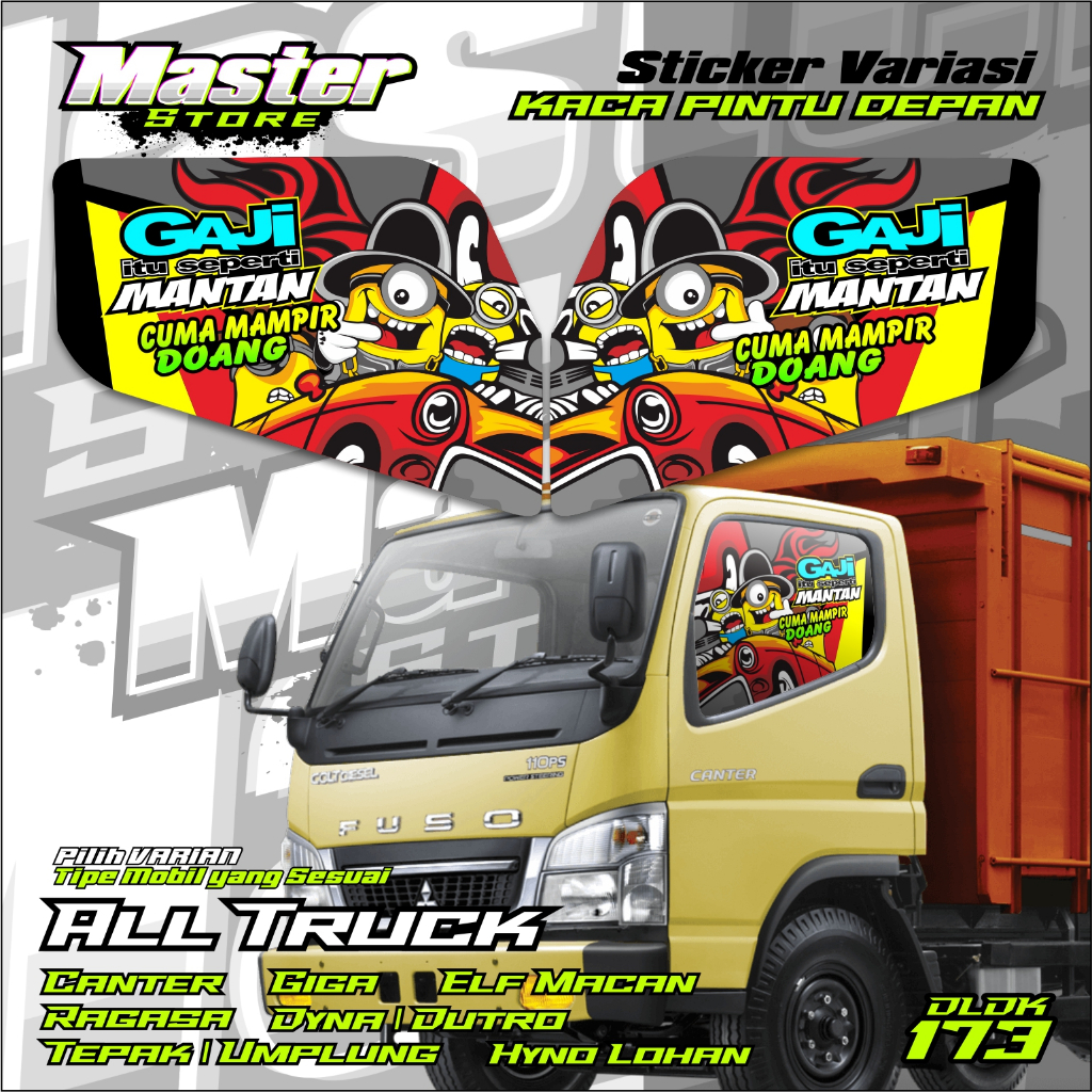 Jual Stiker Variasi Kaca Pintu Depan Kanan-Kiri ALL Truck GAJI SEPERTI ...