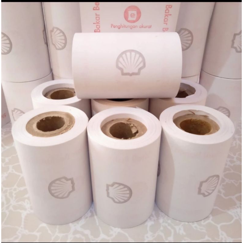 Jual Kertas Struk Thermal logo Shell 57x40mm Paket 5 Roll | Shopee ...