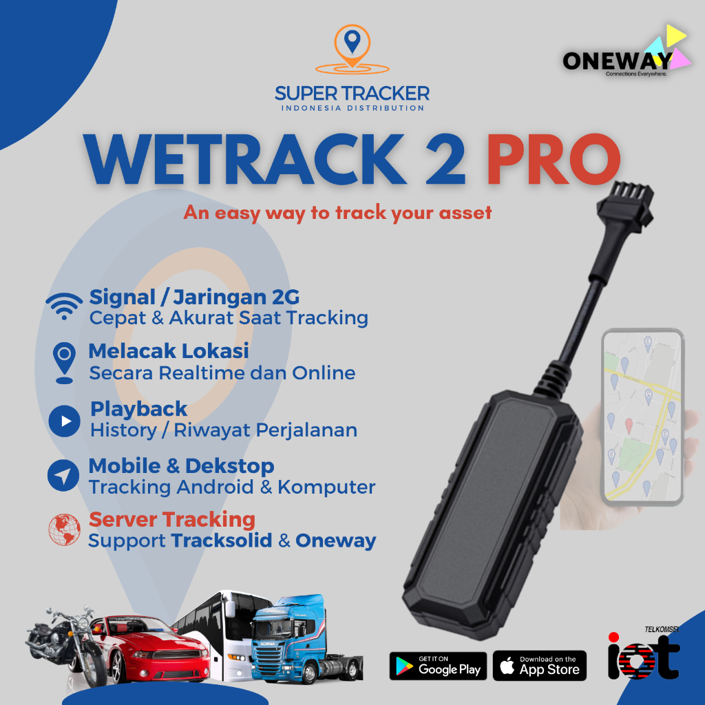 Jual GPS Tracker ONEWAY Wetrack 2 Pro [2G] | Shopee Indonesia