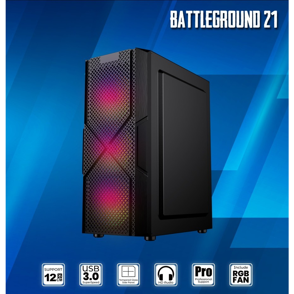 Jual CASING SIMBADDA BATTLEGROUND 21 With 3 Fan RGB Case PC Gaming ...