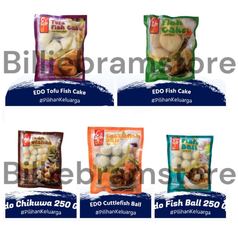 Jual EDO SEAFOOD FISH BALL/CHIKUWA/TOFU/CUTTLE FISH CAKE 250GRAM BAKSO ...
