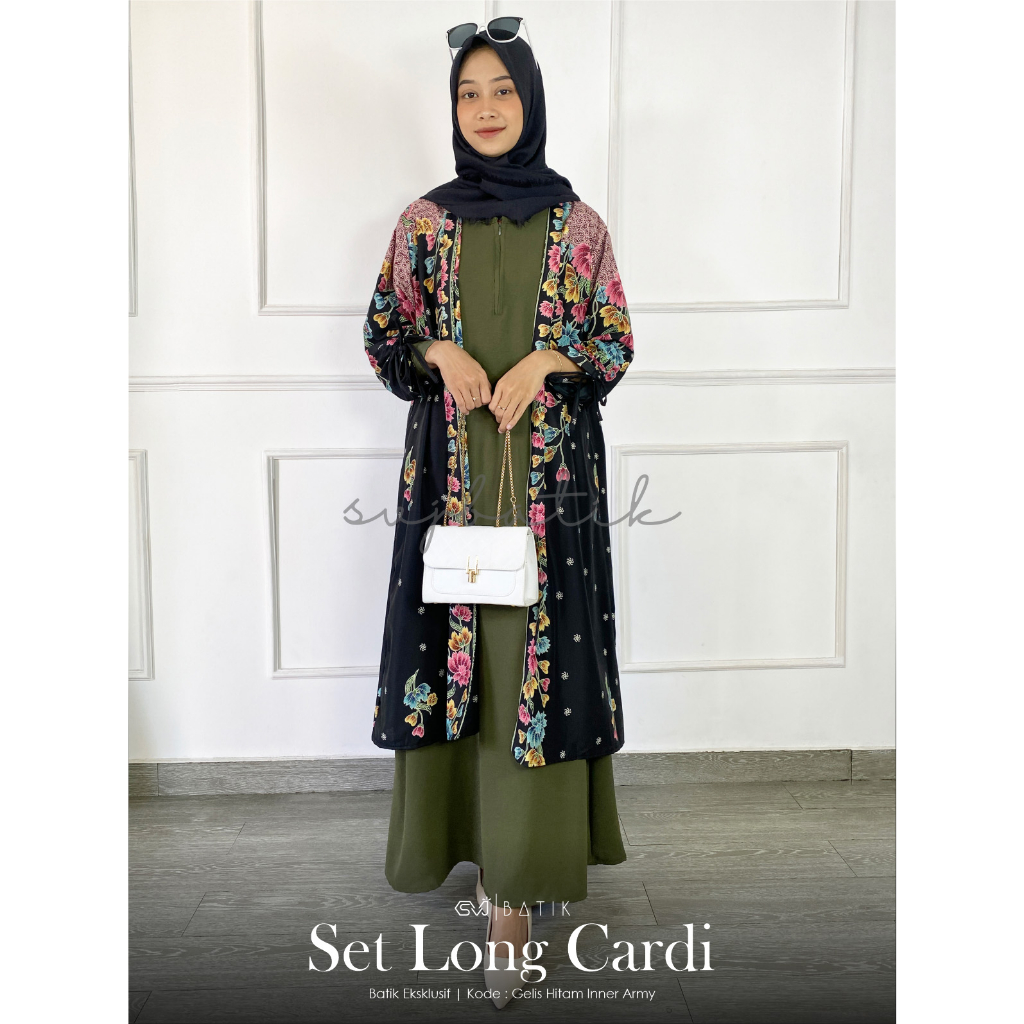 Jual Setelan Wanita Batik Long Cardi Inner Kekinian Outer Panjang dan ...