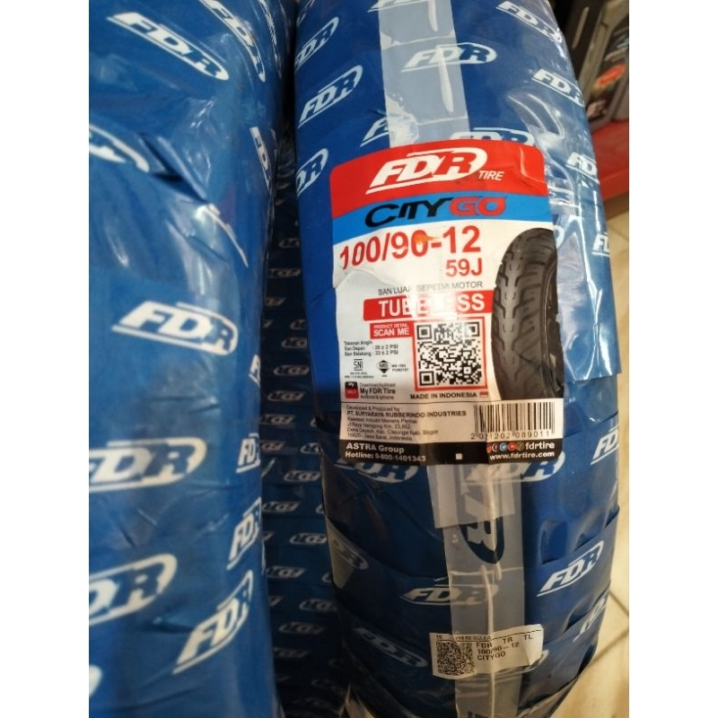 Jual Ban tubeless FDR city go 100/90/12 ban depan Scoopy | Shopee Indonesia