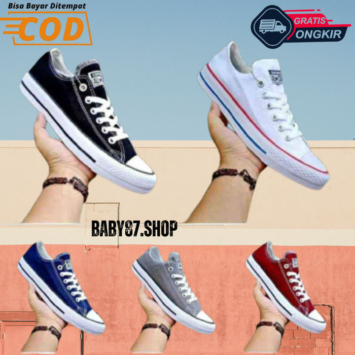 Jual Sepatu Allstar Chuck Taylor 2 Klasik Sepatu Sekolah Hitam Putih ...