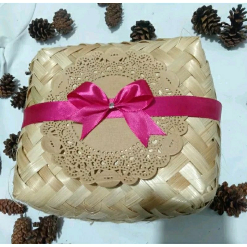 Jual Besek Bambu Hampers/Souvernir/Gift 14x14 Murah | Shopee Indonesia