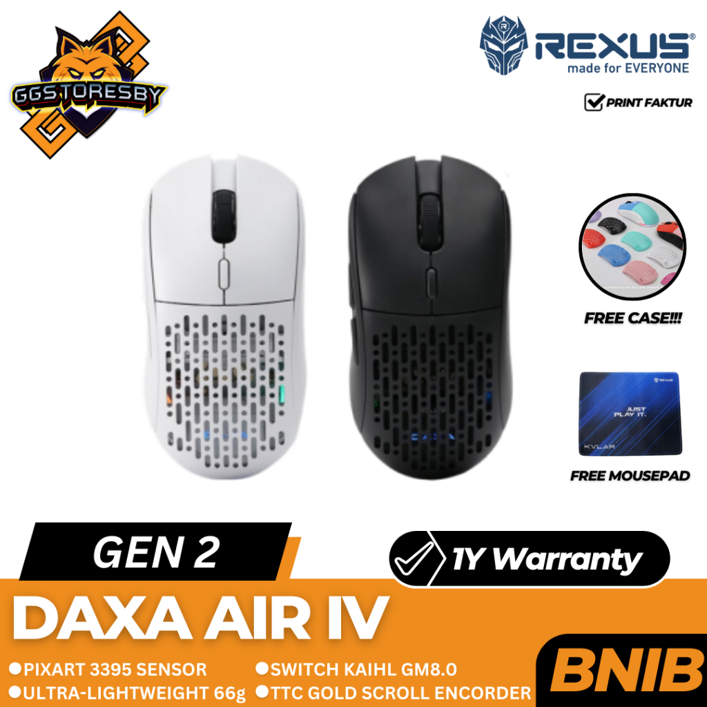Jual Rexus Daxa Air Iv / Daxa Air 4 Gen 2 Gaming Mouse | Shopee Indonesia