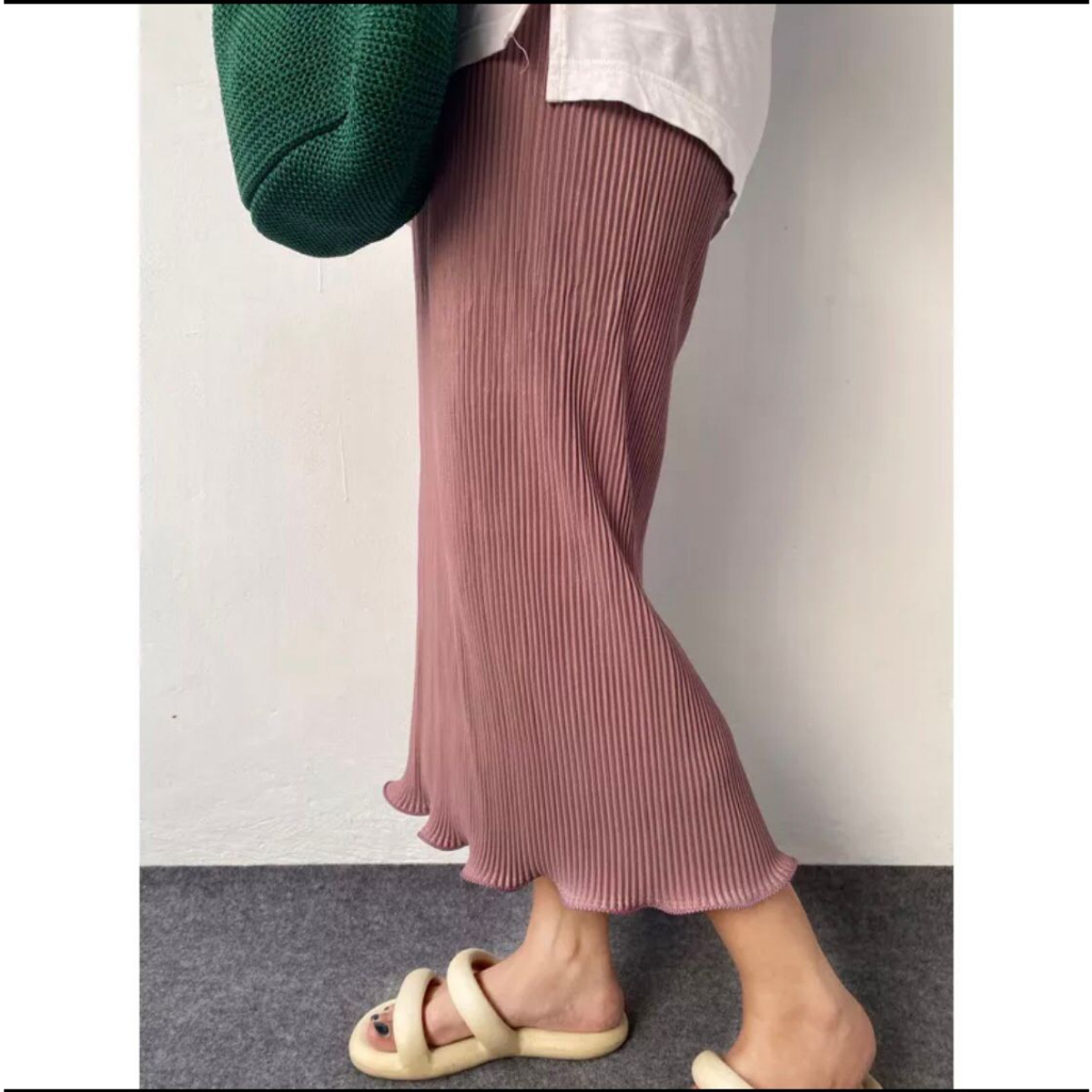 Jual Rok Span Wavy / Rok Plisket Wavy / Wavy Pleated Skirt / Rok Plisket Span | Shopee Indonesia