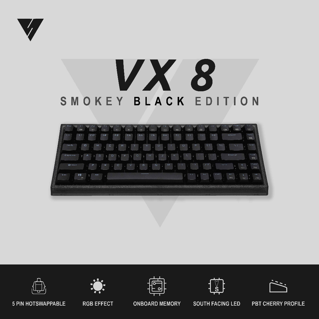 Jual VortexSeries VX8 Smokey Black Edition Mechanical Keyboard | Shopee ...