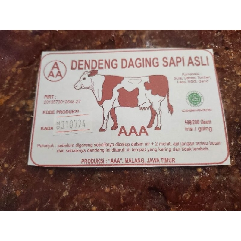 Jual Dendeng Daging Sapi Asli AAA 200gr halal dendeng manis rempah khas ...