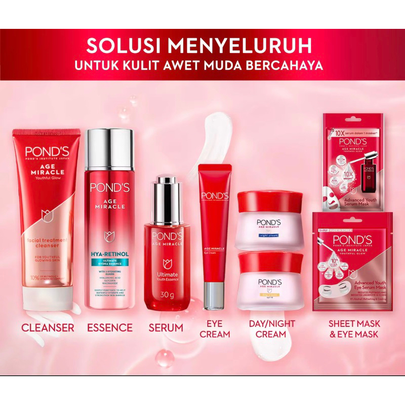 Jual Ponds Age Miracle Anti Aging+Glowing Series | Shopee Indonesia