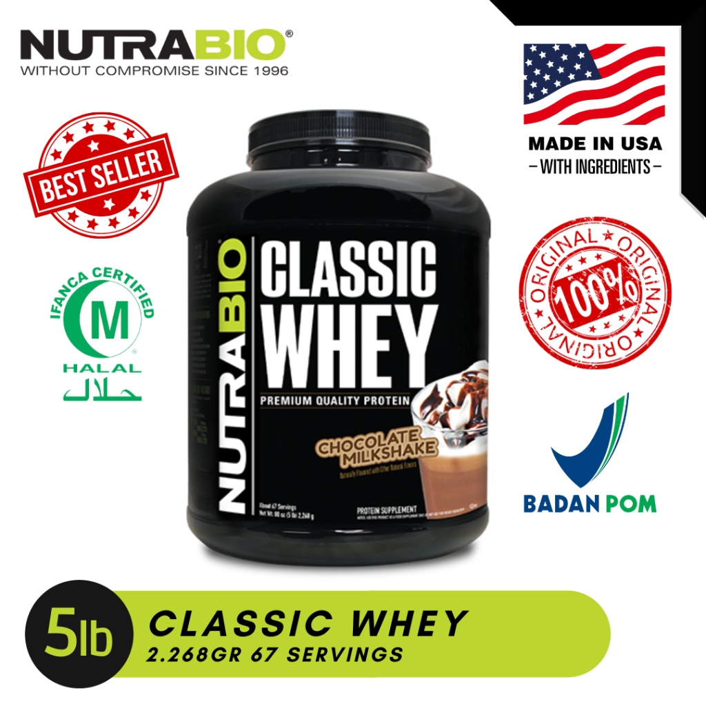 Jual CLASSIC WHEY 5LB NUTRABIO PROTEIN POWDER SUSU PROTEIN GYM FITNESS ...