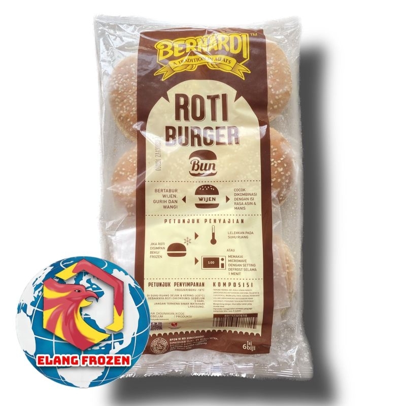 Jual Bernardi Roti Burger Wijen isi 6 pcs | Shopee Indonesia