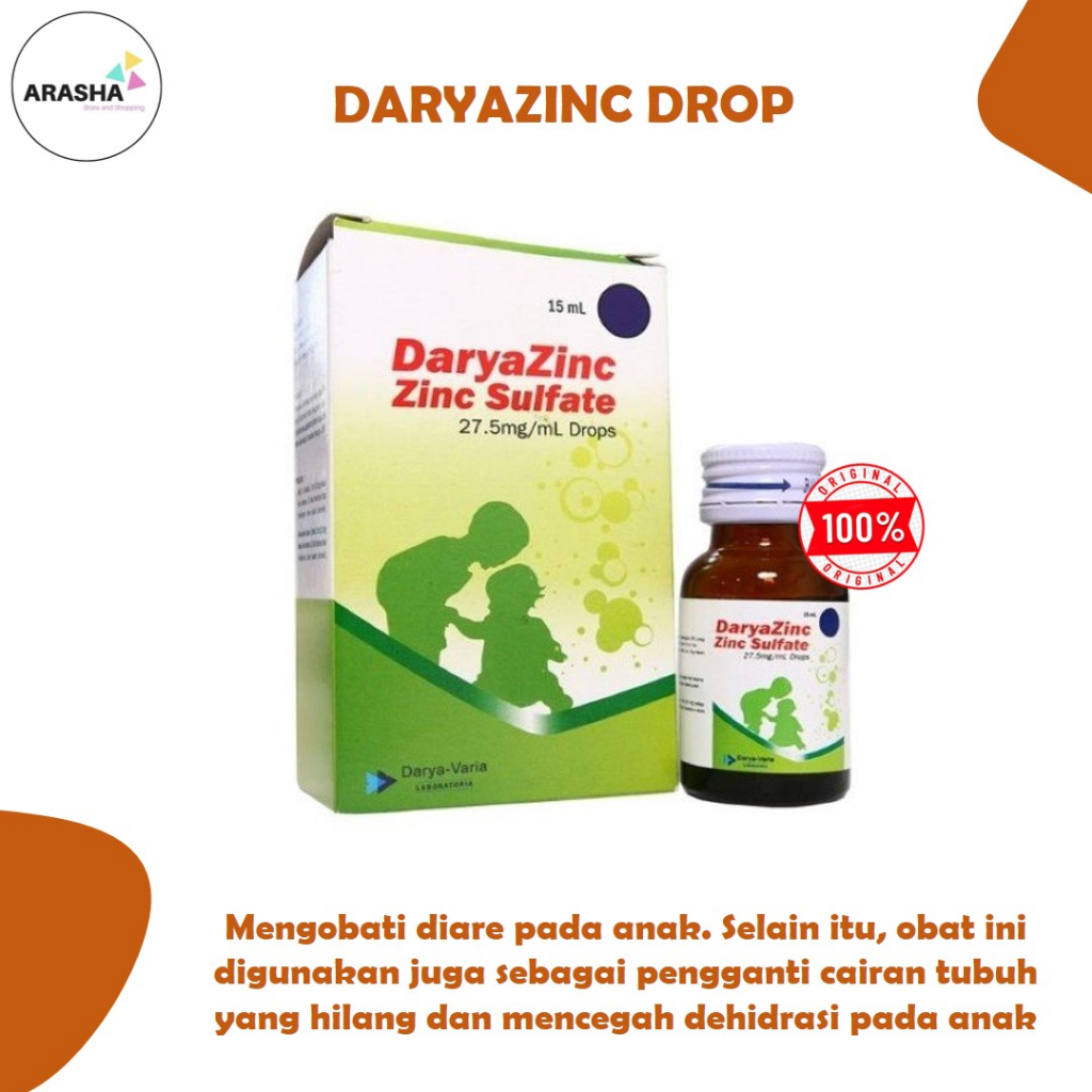 Jual DARYAZINC drop 15 ml Menghentikan diare pada bayi & anak | Shopee ...