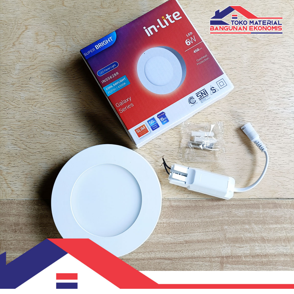 Jual Inlite Lampu Plafon Led Downlight Bulat Outbow Putih 6w - INSS628R ...