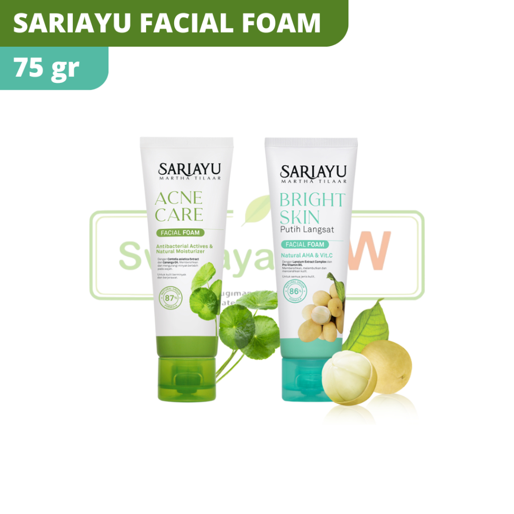 Jual Sariayu Facial Foam Acne Care/ Bright Skin Putih Langsat 75gr ...