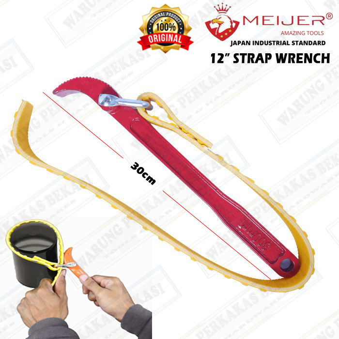 Jual Meijer 12" Strap Wrench Kunci Oil Filter Oli Mobil - Model Belt ...