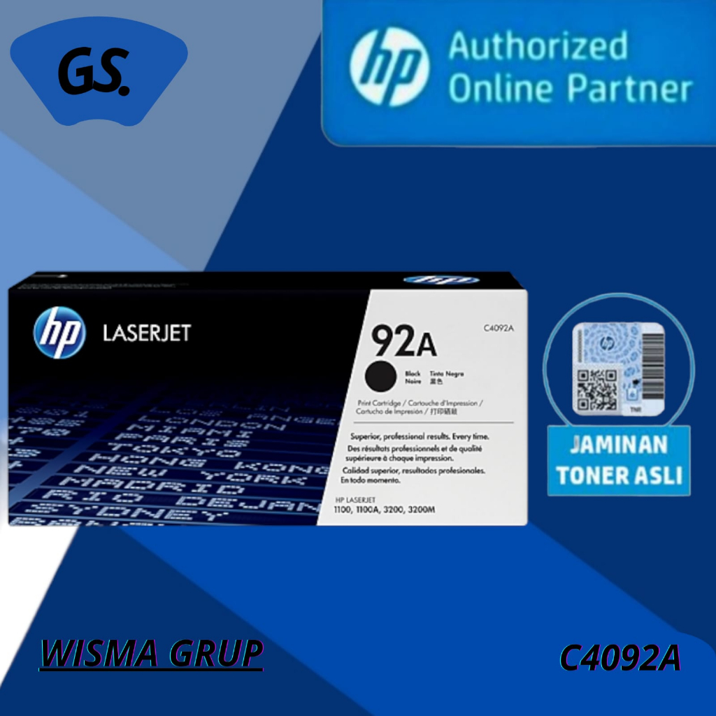 Jual Toner hp laserjet 92A black original ( C4092A ) | Shopee Indonesia