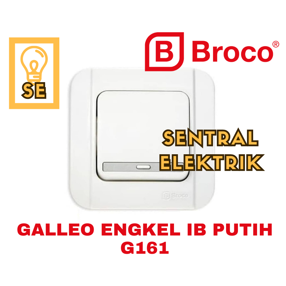 Jual BROCO SAKLAR ENGKEL SERI STOP KONTAK NEW GEE GALLEO PUTIH CREAM ...